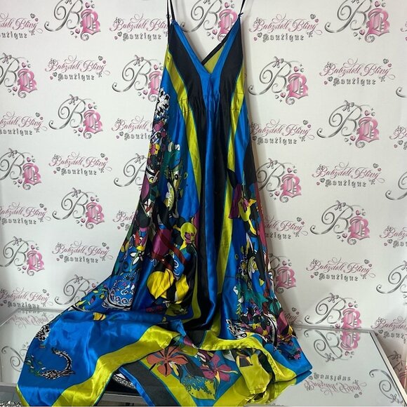Dresses | Vibrant Multicolor Maxi Dress Strappy Flowy One Size Fits All ...